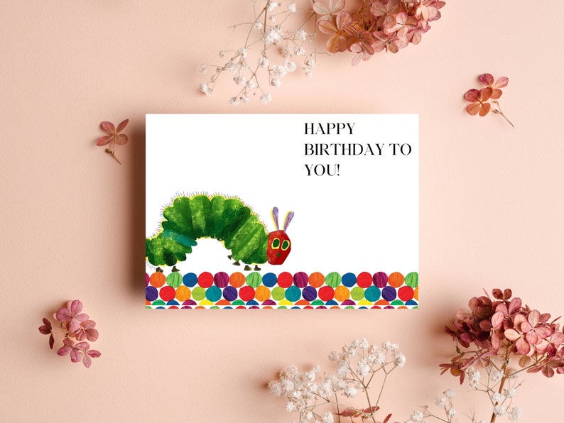 The Very Hungry Caterpillar Kids Birthday Card With Personalisation ...
