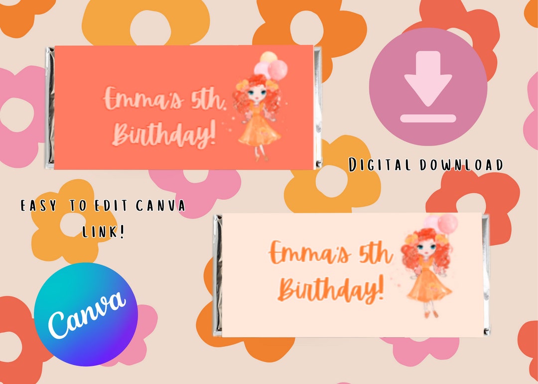 Emma Memma Theme Party Favour Custom Chocolate Wrapper Party Favour ...