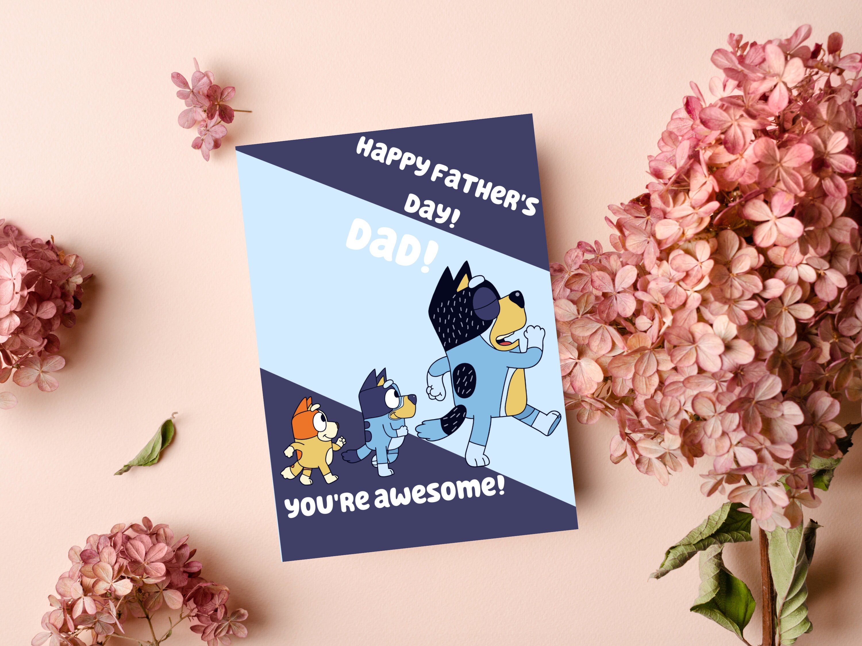 Inspired by Bluey Fathers Day Card for Dad Bluey Themed Fathers Day ...