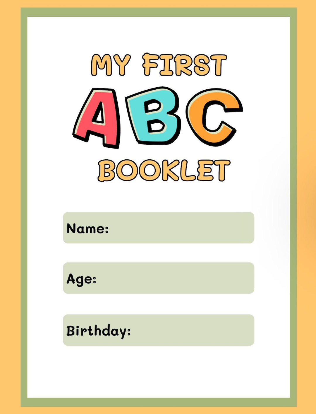 My First ABC Booklet: Learn the Alphabet With Our Tracing Booklet! - Etsy