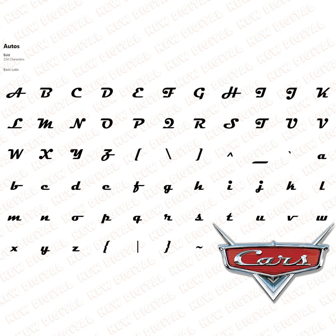 Cars Font, Cars Emblem Svg, Cars Logo Svg, Cars Svg, Cars Font Svg ...