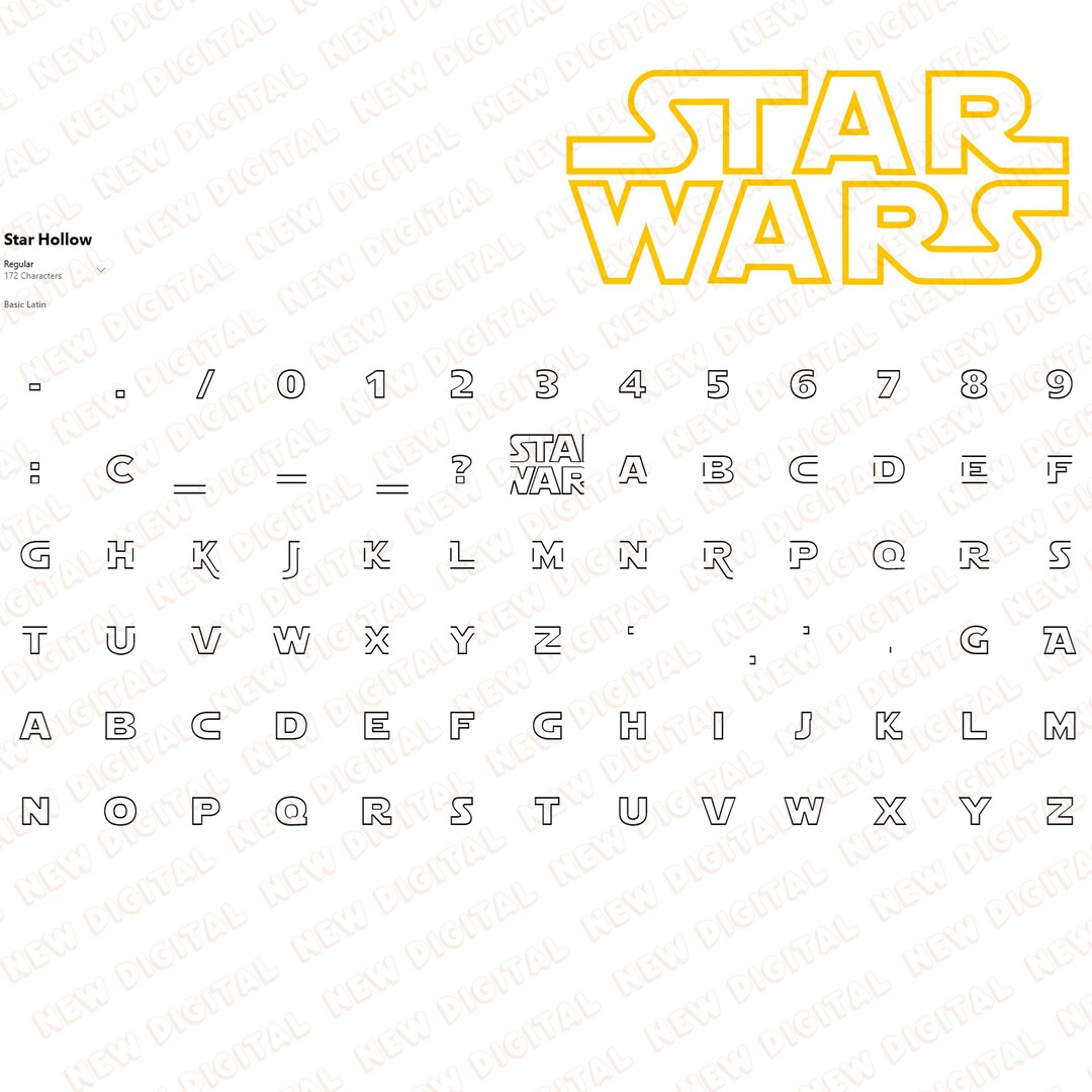 Star Wars Font SVG, Font Svg, Star Wars Alphabet SVG, Font SVG, Digital ...