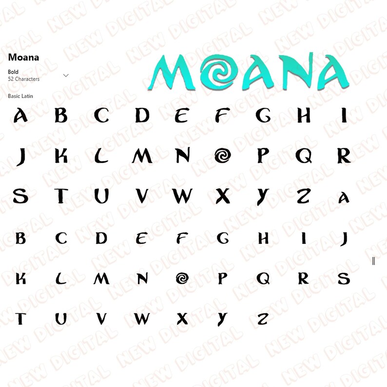 Moana Font, Moana Svg, Moana Font Svg, Moana Font Cricut, Moana Font ...