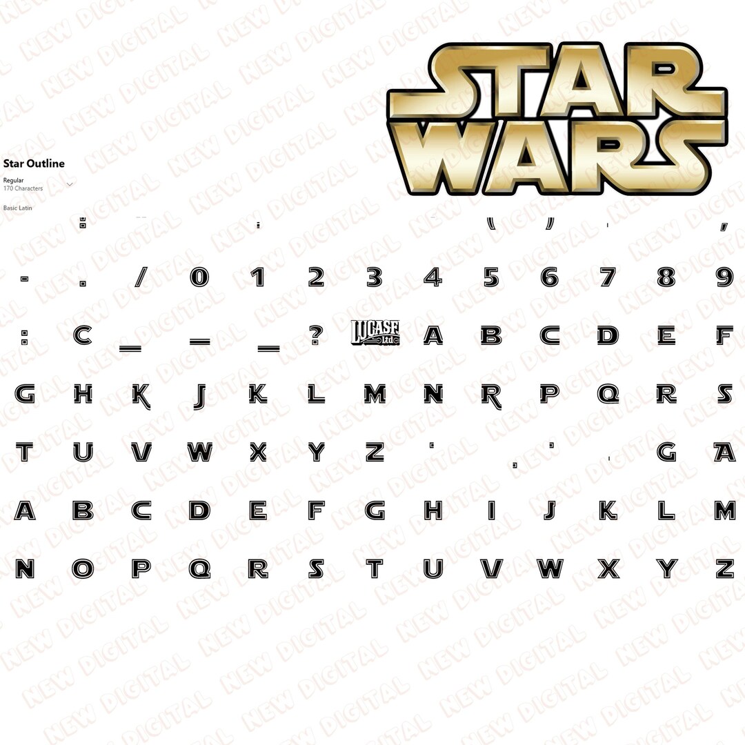 Star Wars Font SVG, Font Svg, Star Wars Alphabet SVG, Font SVG, Digital ...