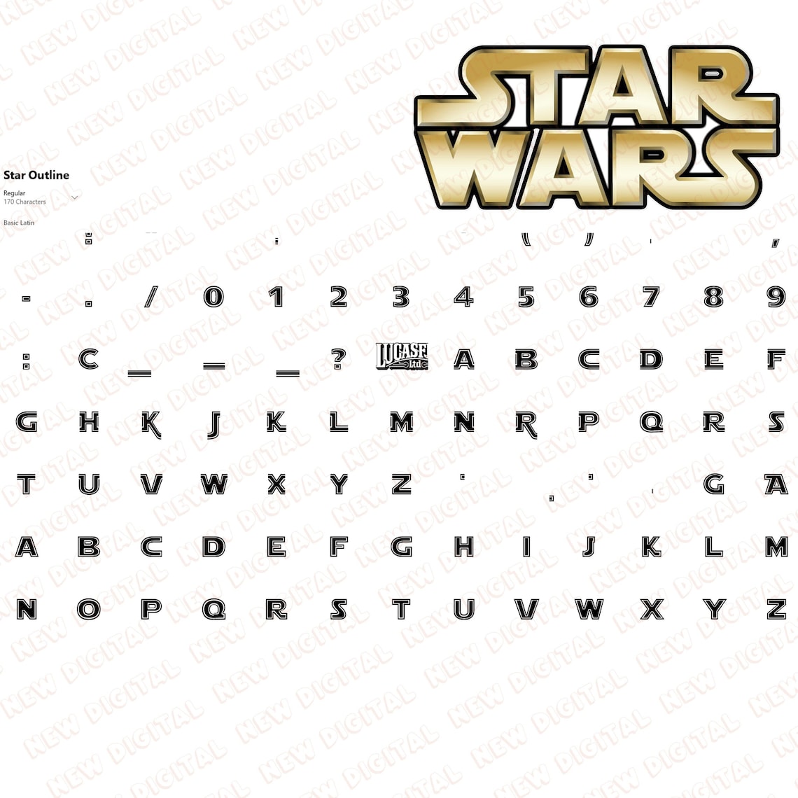Star Wars Font SVG, Font Svg, Star Wars Alphabet SVG, Font SVG, Digital ...