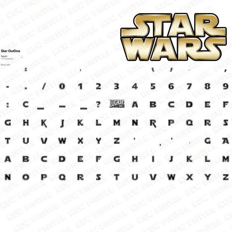 Star Wars Font SVG, Font Svg, Star Wars Alphabet SVG, Font SVG, Digital ...