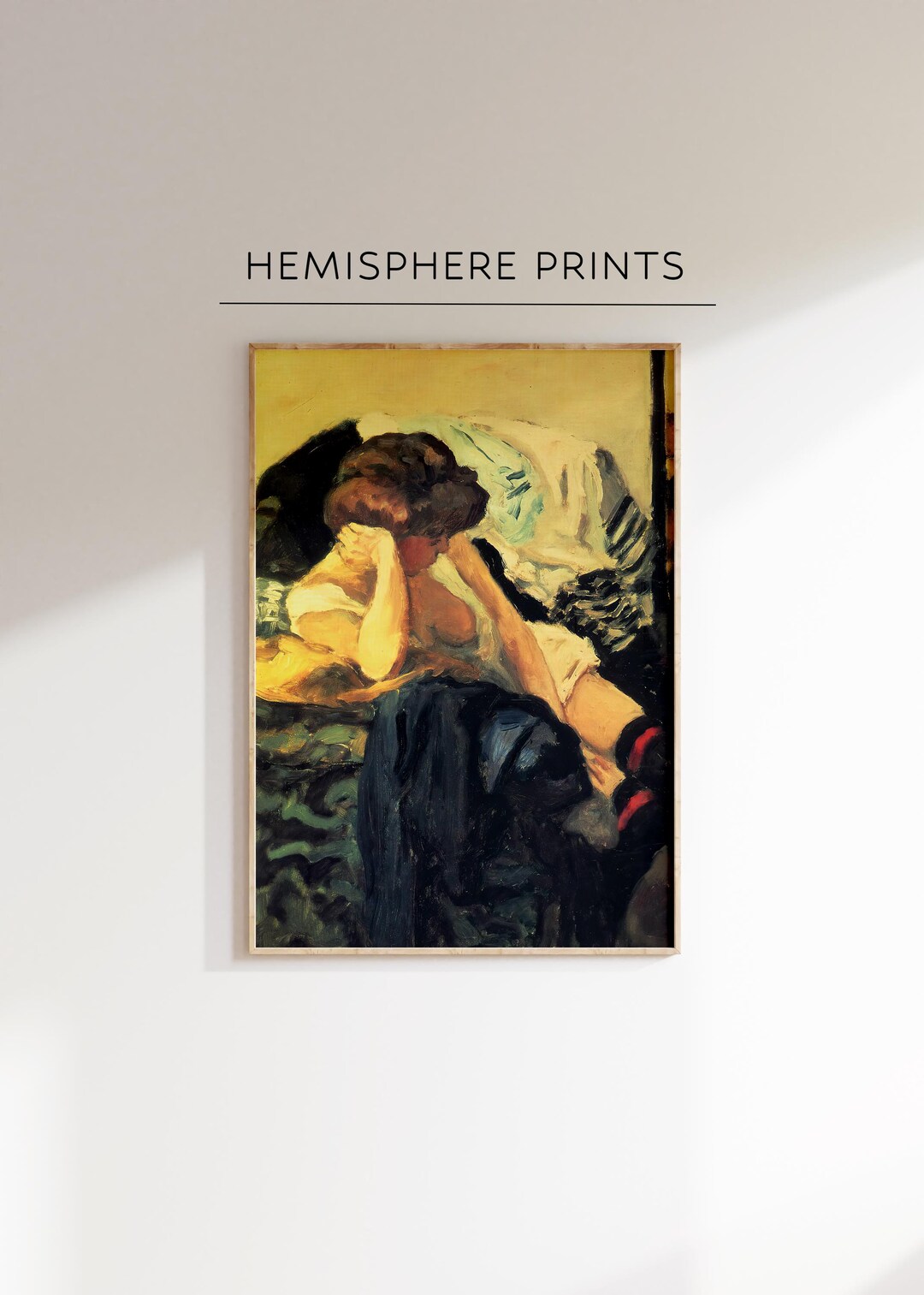 PRINTABLE Digital Download of Pensive Woman in Red Garters, Serene ...