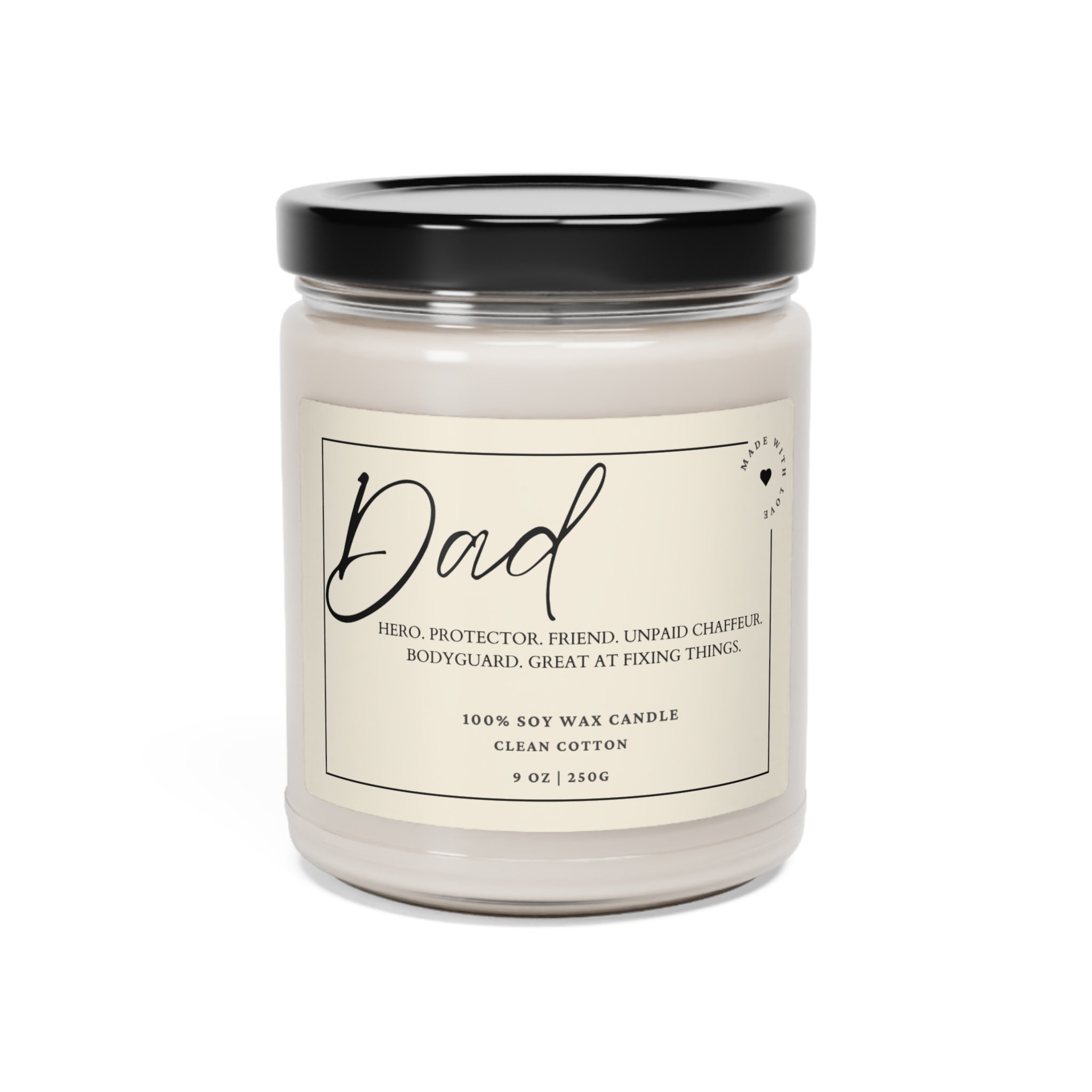 Dad Soy Wax Candle 9oz Hero Protector Fatherday Gift Birthday Christmas ...