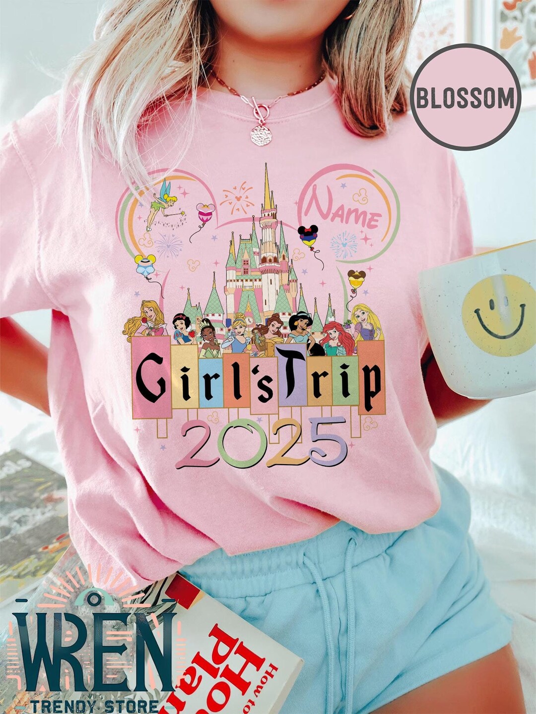 Personalized Disney Princess Girl's Trip 2025 Shirt, WDW Disneyland Magic Kingdom Shirt, Best ...