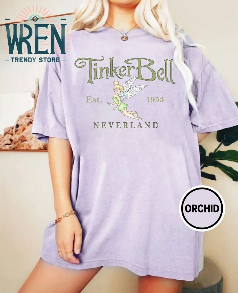 Retro Disney Tinker Bell Comfort Colors Shirt, Tinkerbell Est 1953 ...