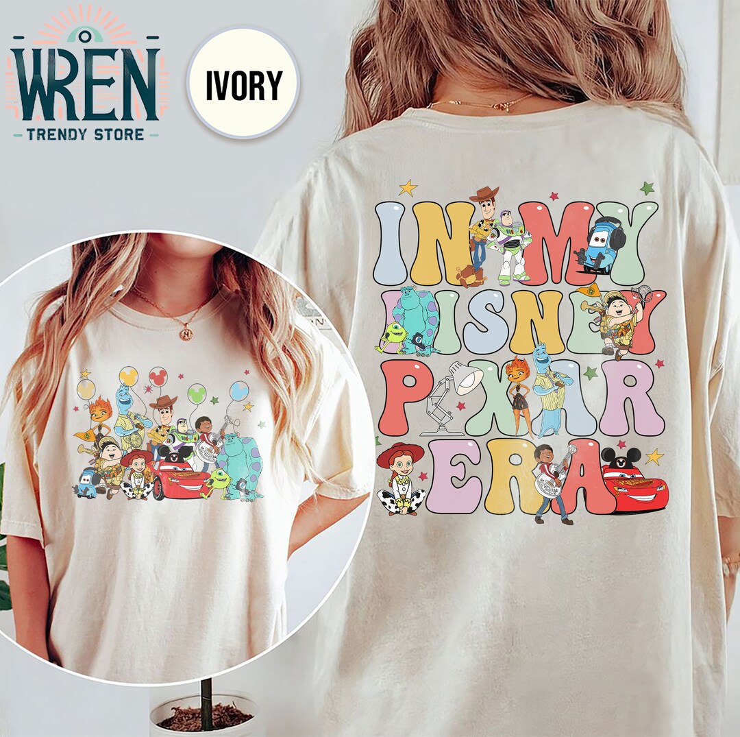 Retro in My Disney Pixar Era Two Sided Comfort Colors Shirt, Disney ...