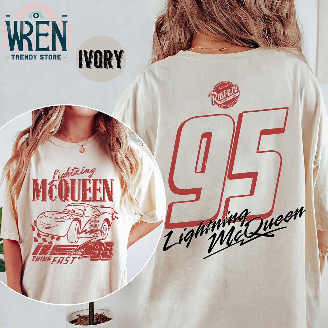 Retro Lightning Mcqueen Number Back Shirt, Disney Cars Shirt, Lightning ...