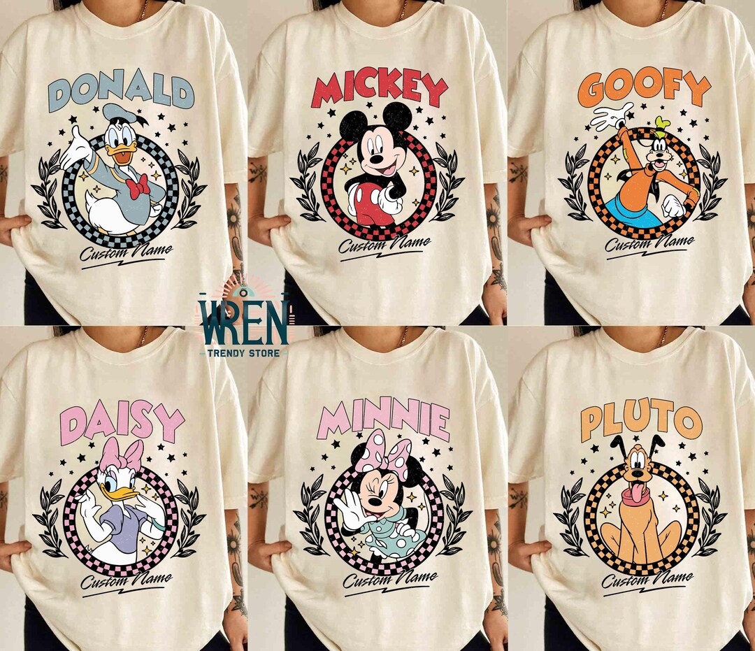Custom Name Disney Characters Shirt, Personalized Disney Shirt, Disney ...