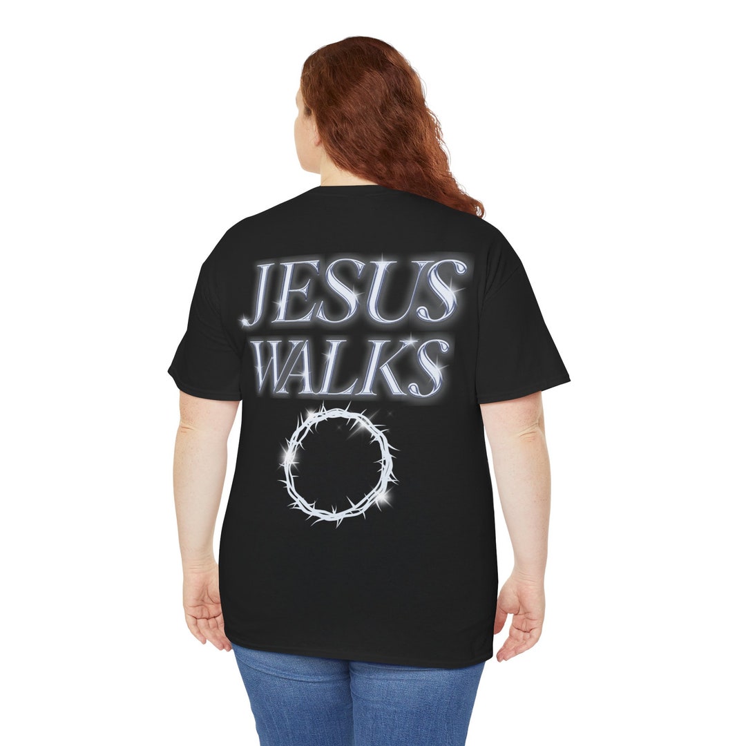 Jesus Walks T-shirt Crown of Thorns Christian Streetwear Church ...