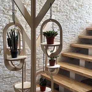 Hanging Wooden Plant Stand: Scandinavian Boho Indoor Decor - Etsy