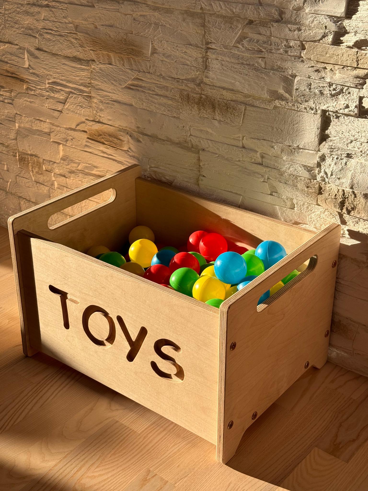 Multi-functional Toy Box Wooden Toy Organizer, Montessori Furniture ...