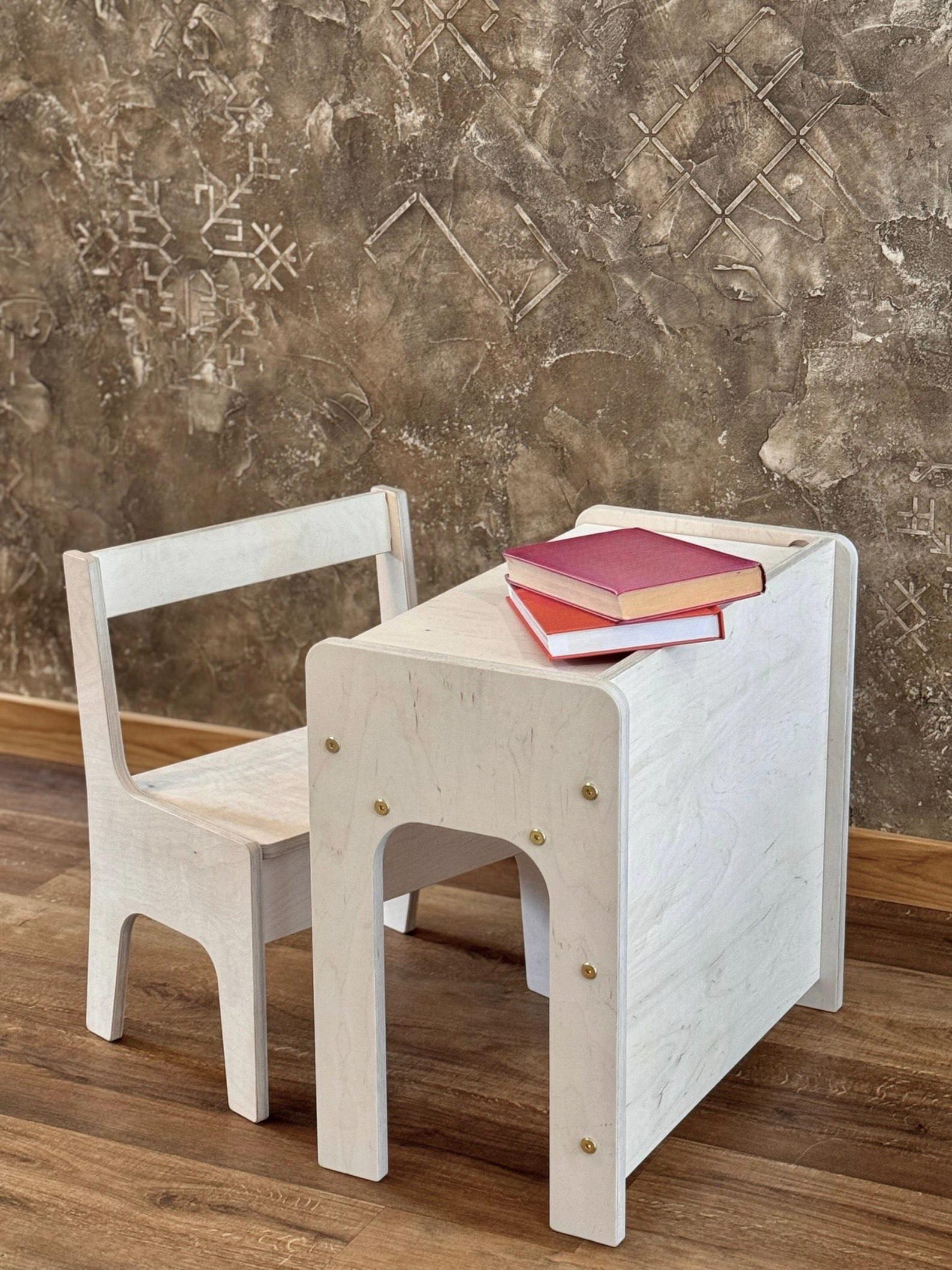 Custom Children's Wooden Table and Chair Set With Storage - Modern ...