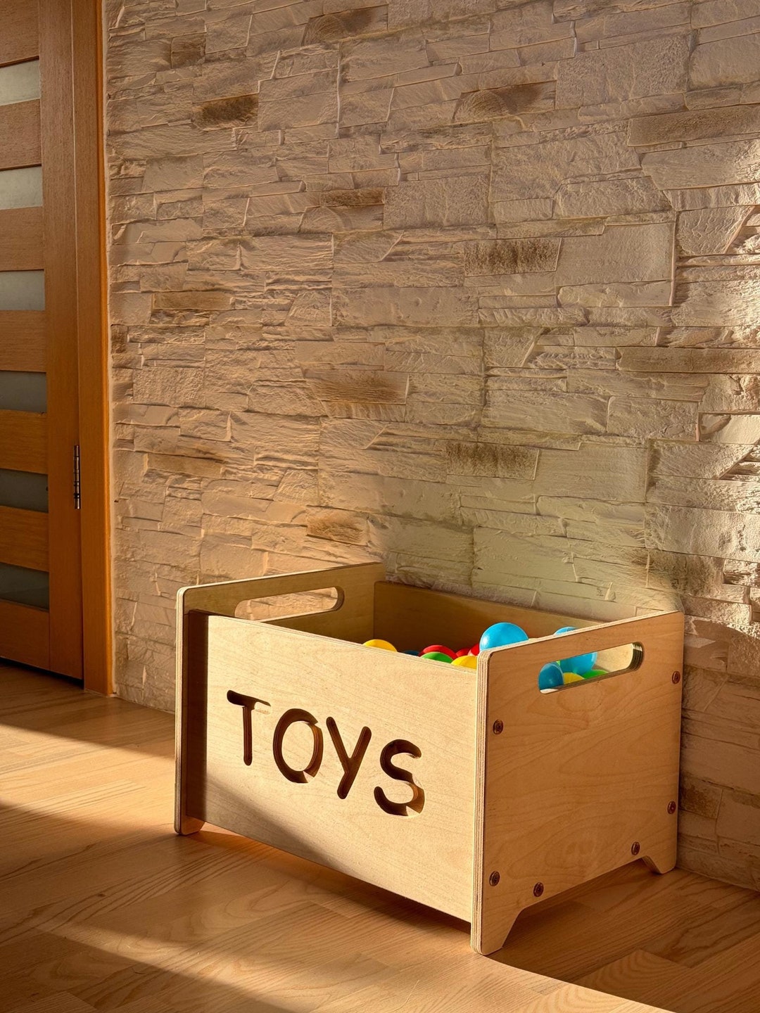 Multi-functional Toy Box - Wooden Toy Organizer, Montessori Furniture ...