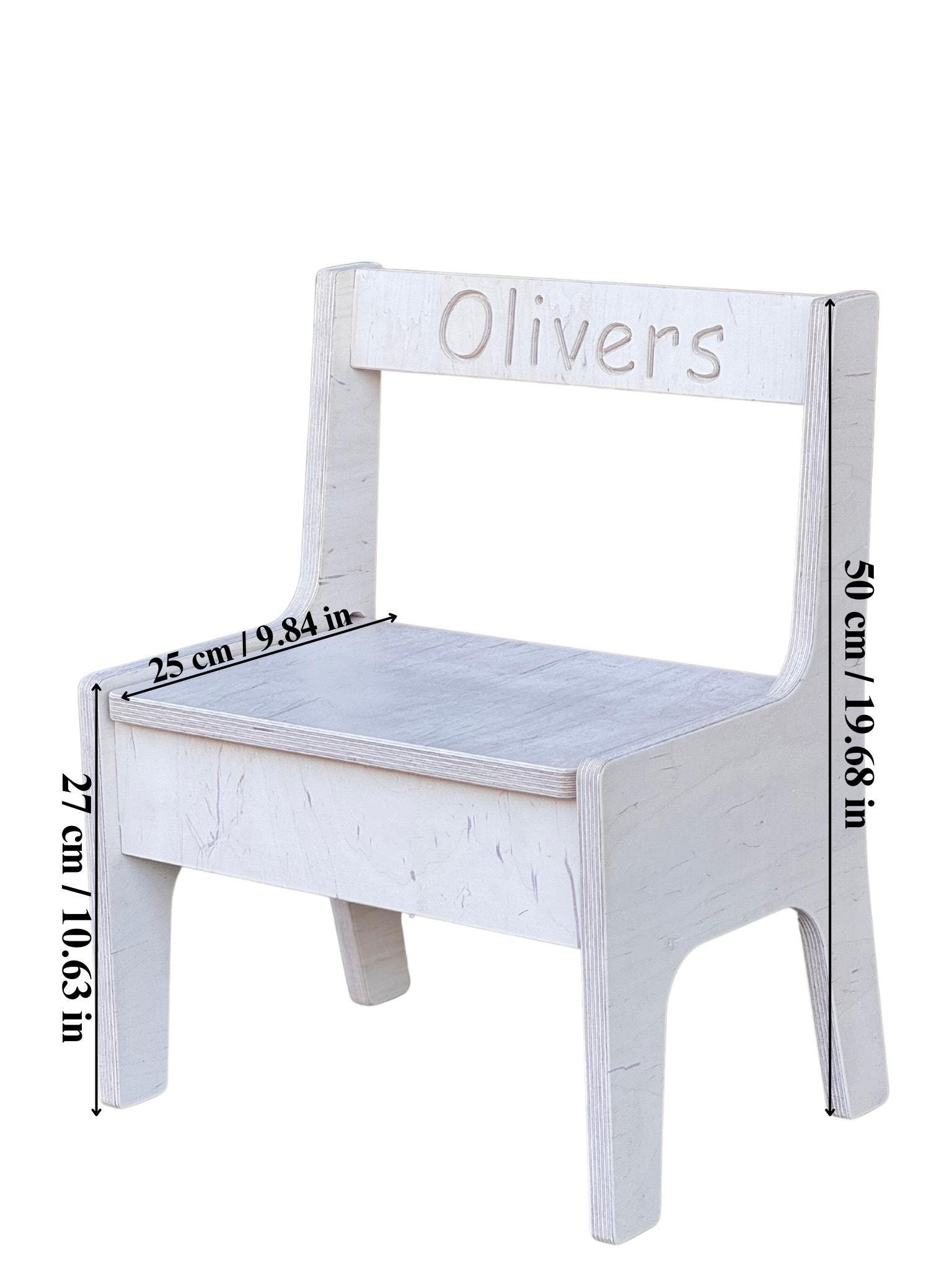 Montessori Personalized Wooden Kids Chair With Custom Name Engraving ...