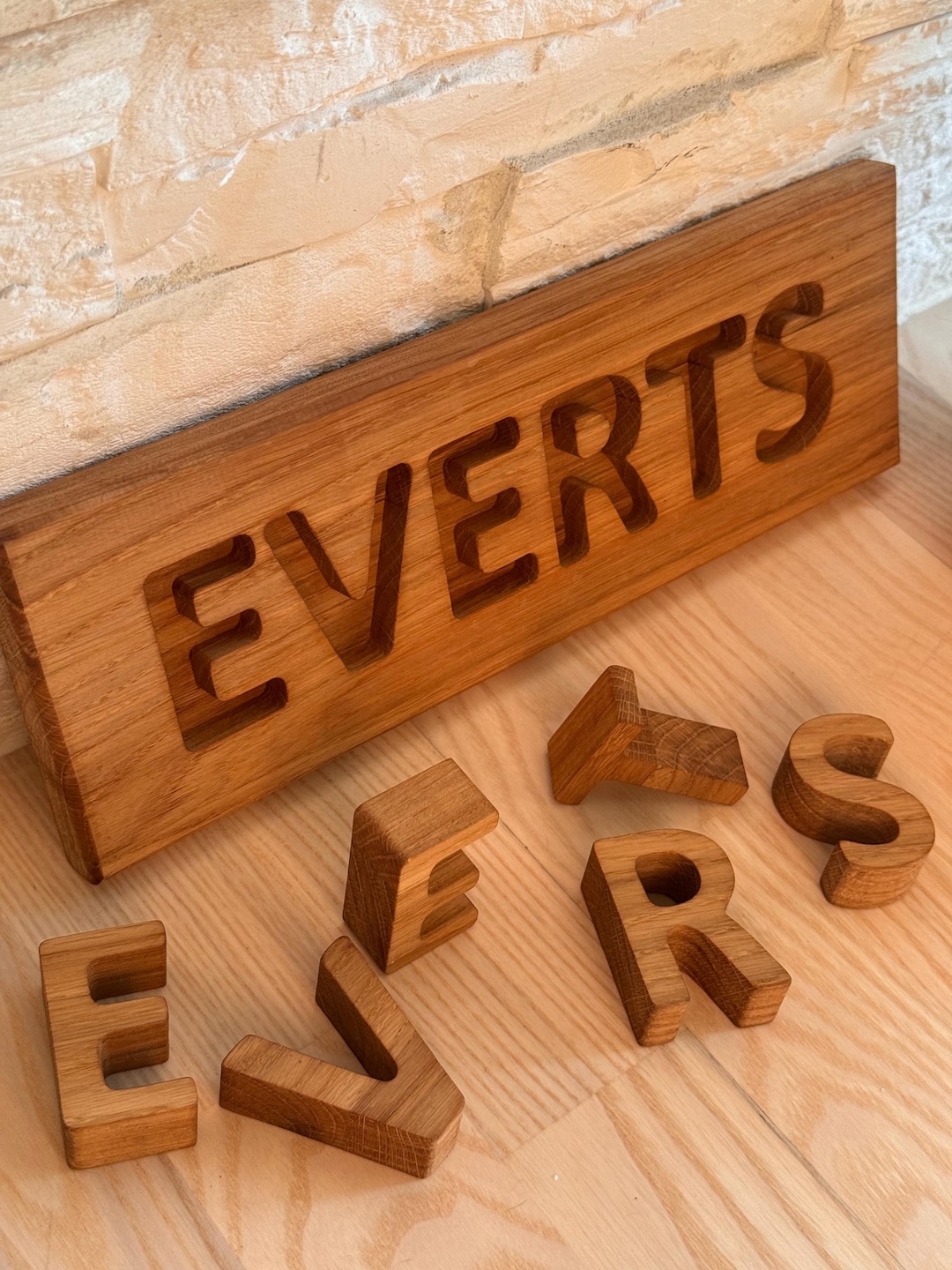 Personalized Wooden Name Puzzle Custom Wood Letter Decor Handcrafted ...