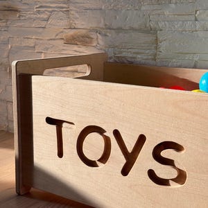 Multi-functional Toy Box - Wooden Toy Organizer, Montessori Furniture ...