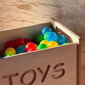 Multi-functional Toy Box - Wooden Toy Organizer, Montessori Furniture ...