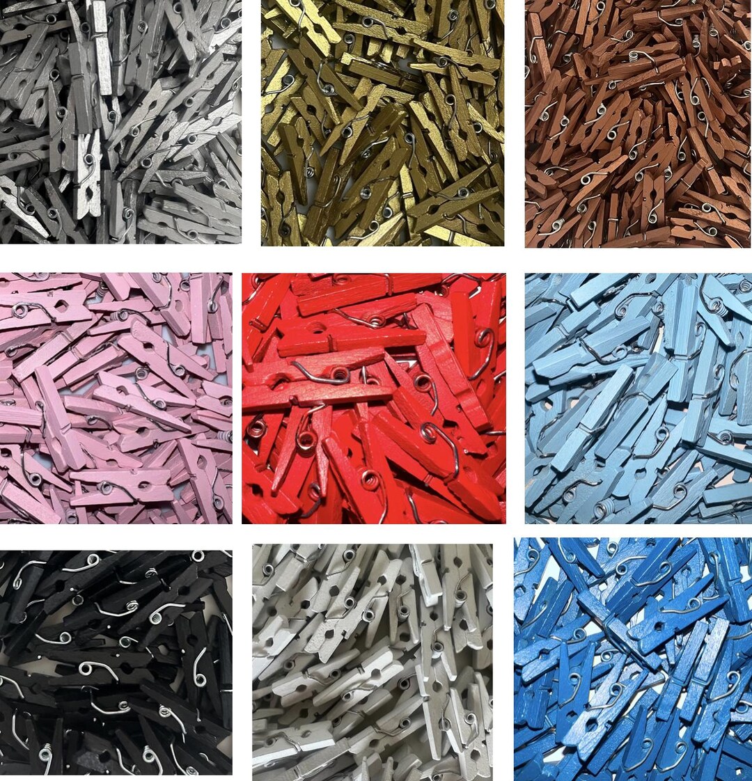 Small Mini Wooden Pegs | Coloured Mini Wooden Pegs | Drinks Toppers ...