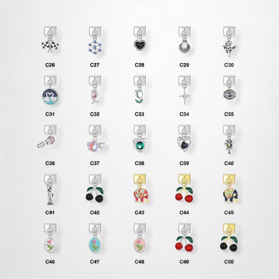 Silver Italian Charms: 9mm Bracelet Dangle Charms - Etsy