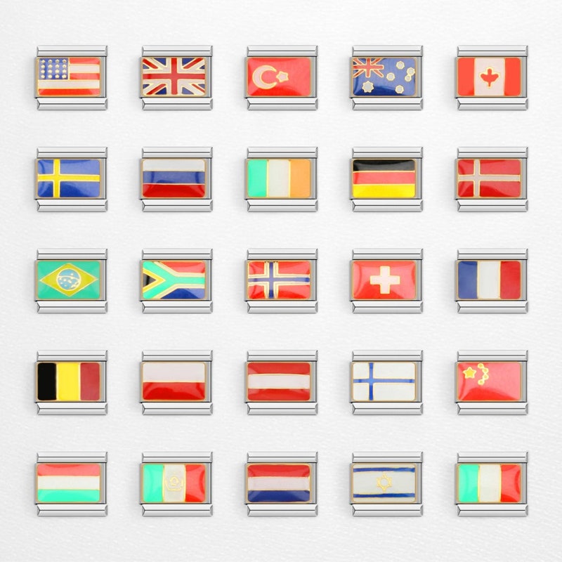 World Flag Travel Charms - Etsy