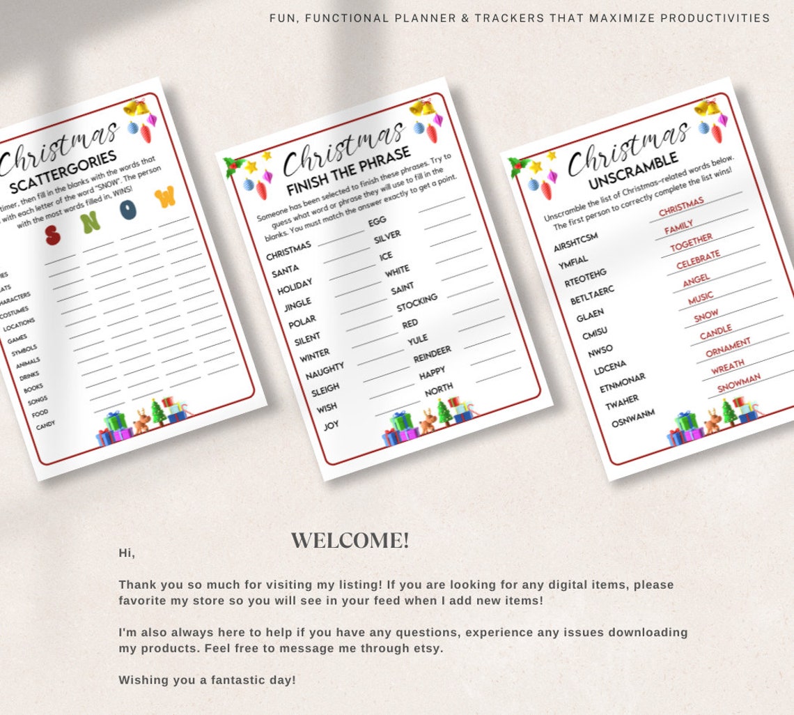 Christmas Word Search Game, Holiday Puzzle (printable) - Etsy