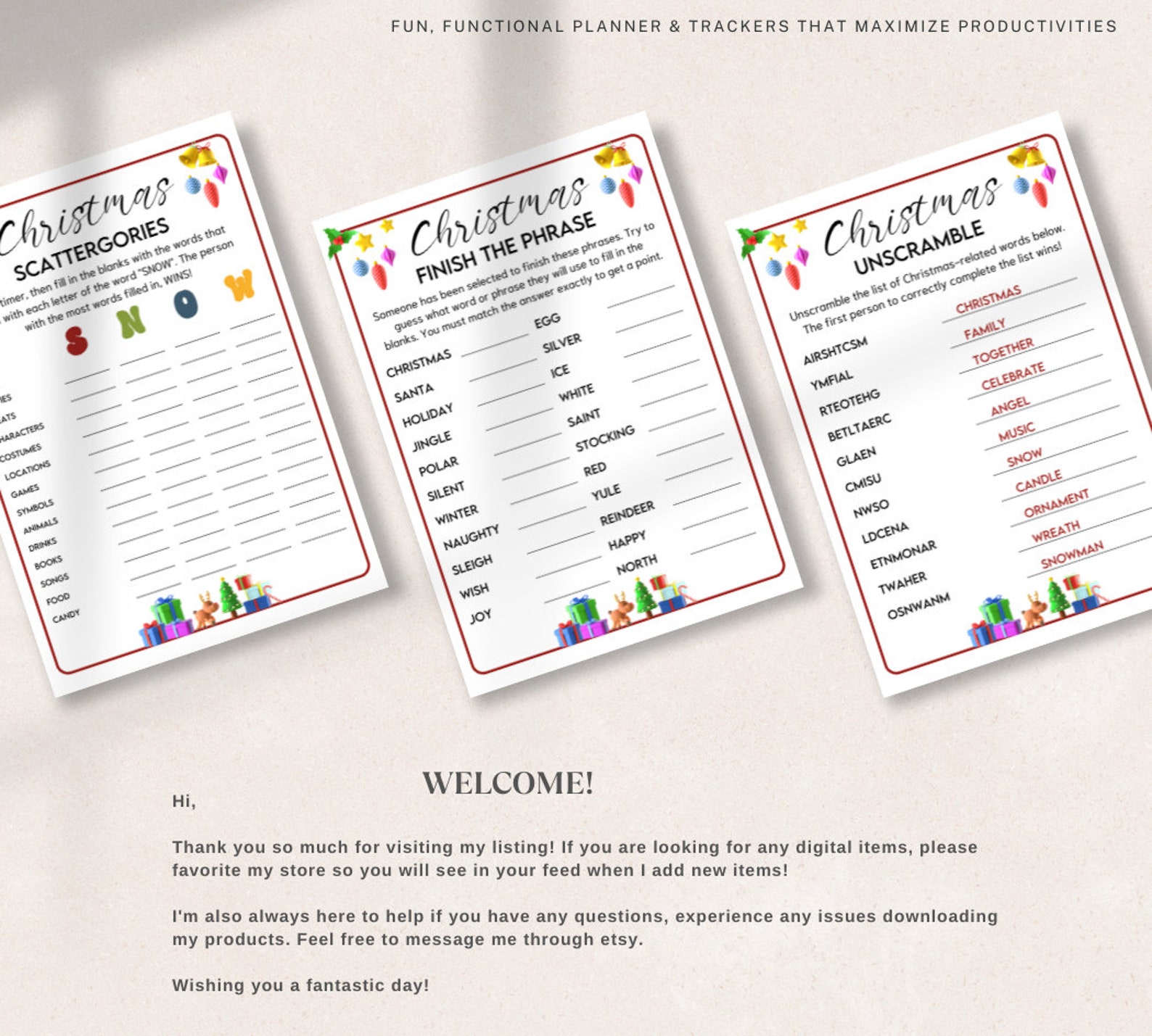 Christmas Word Search Game, Holiday Puzzle (printable) - Etsy