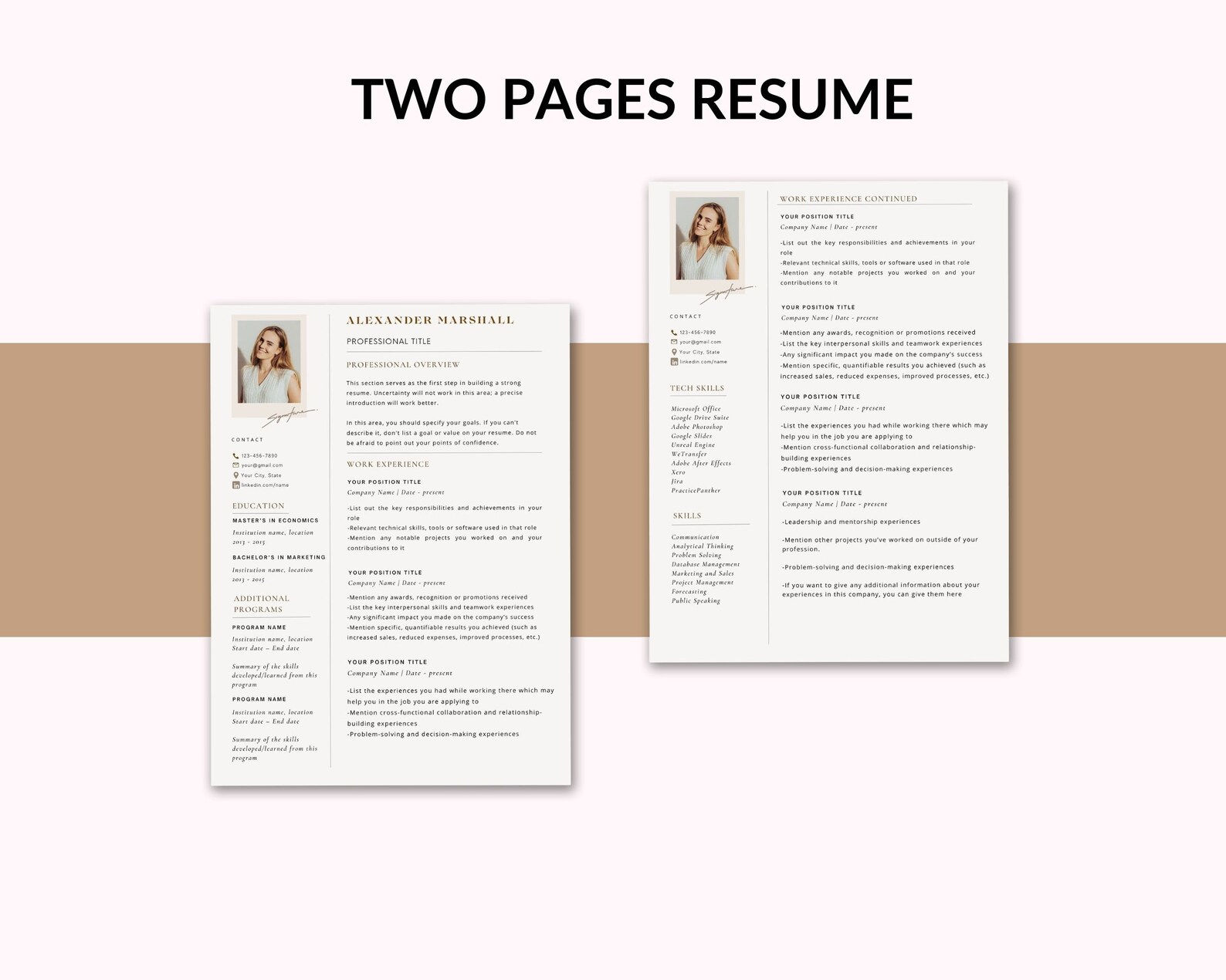 ATS Friendly Resume Template, Word and Pages Resume, ATS Compatible ...