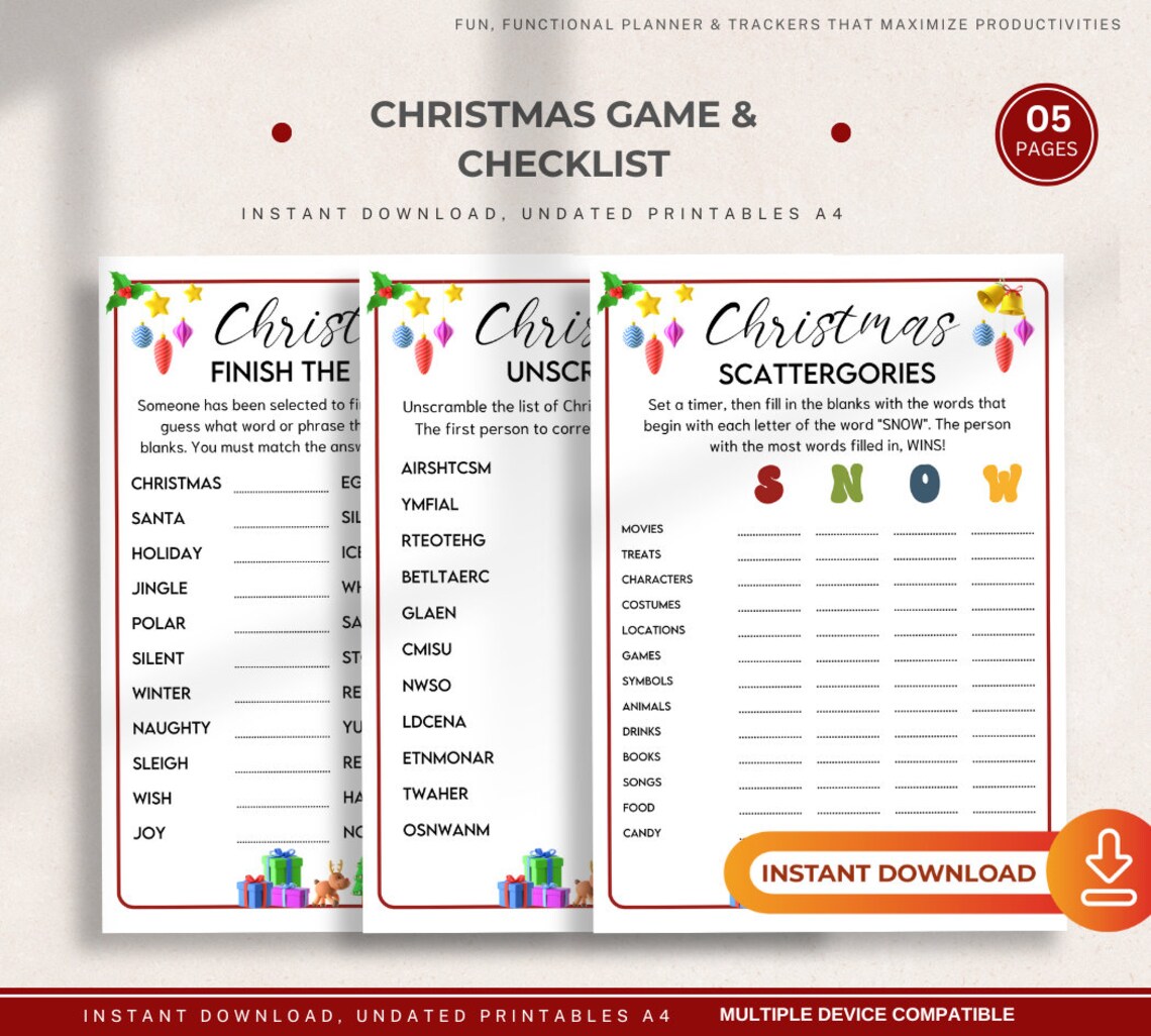 Printable Christmas Word Search Game, Holiday Activity Sheet, Festive ...