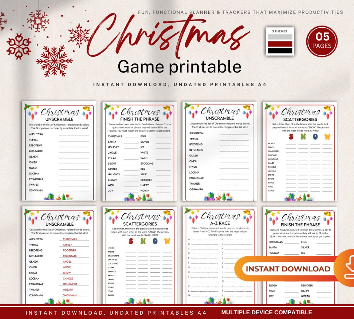 Printable Christmas Word Search Game, Holiday Activity Sheet, Festive ...