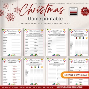 Printable Christmas Word Search Game, Holiday Activity Sheet, Festive ...