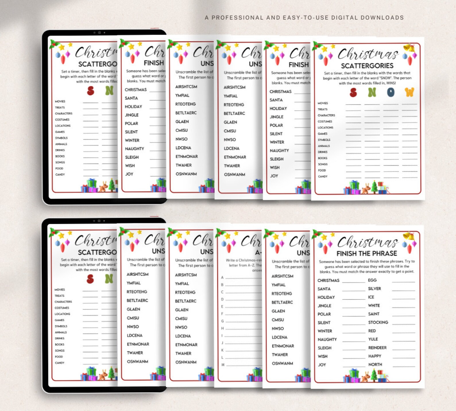 Christmas Word Search Game, Holiday Puzzle (printable) - Etsy