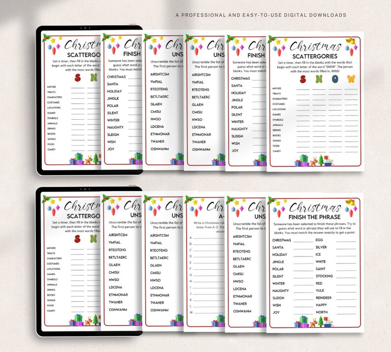 Christmas Word Search Game, Holiday Puzzle (printable) - Etsy