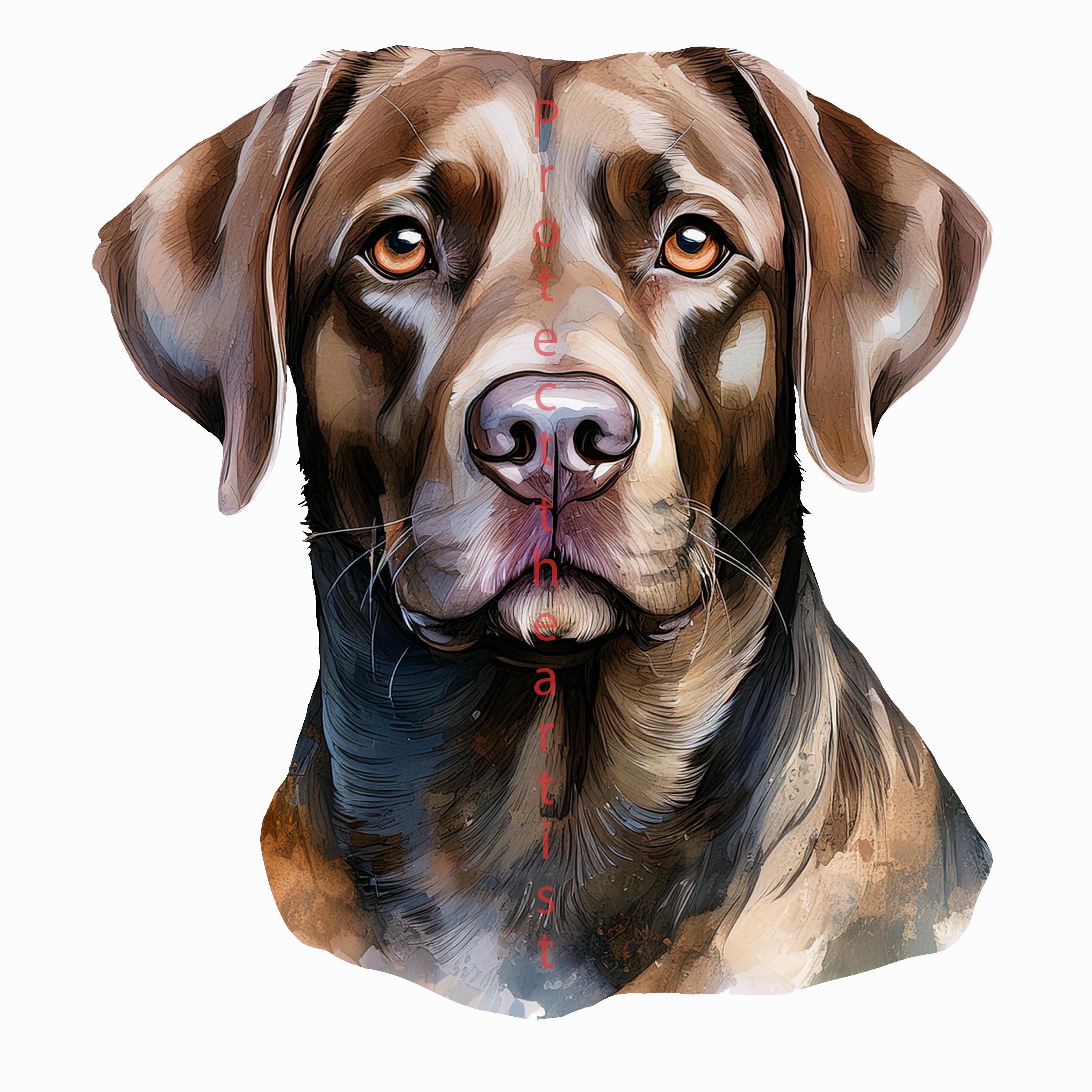 Chocolate Lab PNG Instant Download 300DPI Watercolor Lab Clipart Dog ...