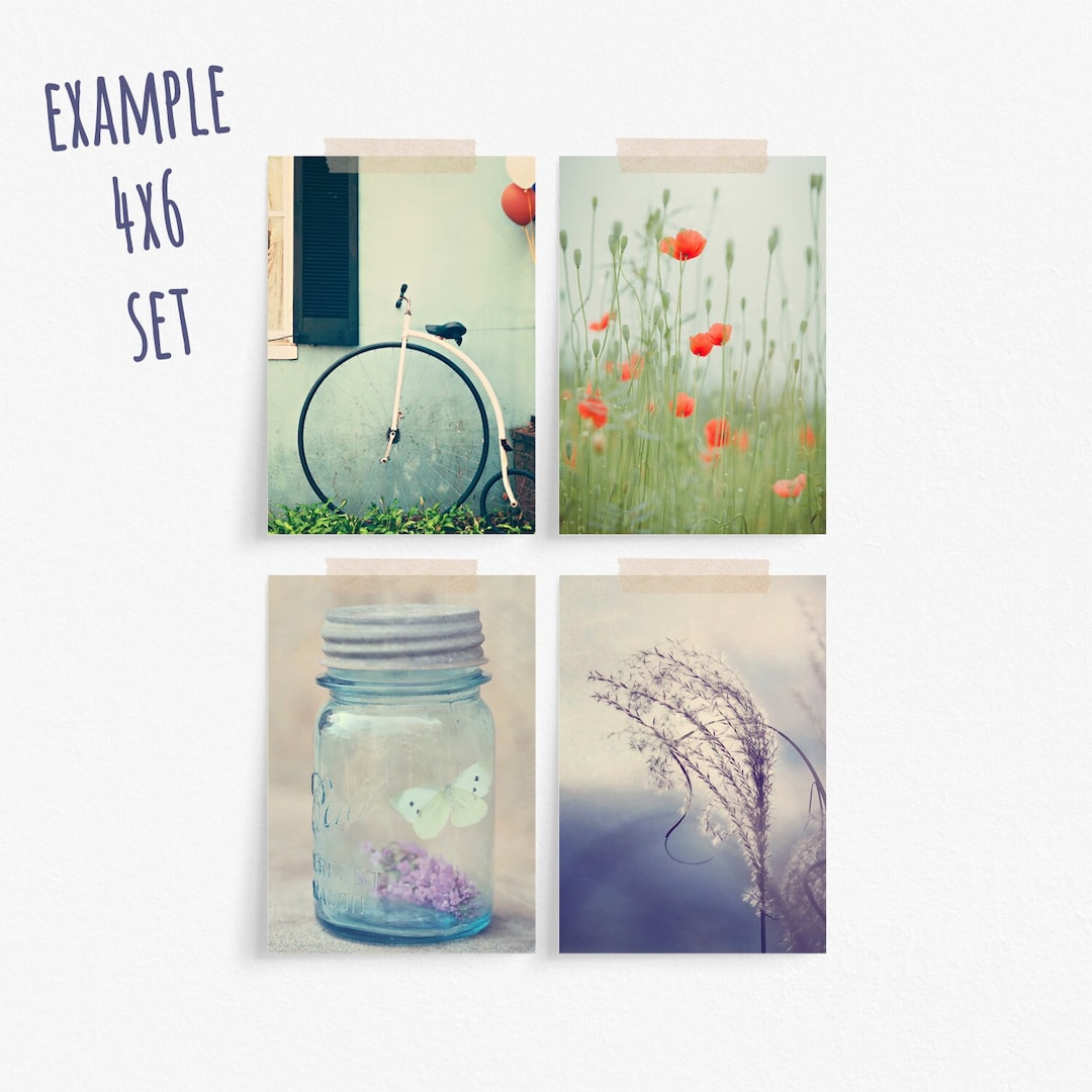 WALL ART SET . You Choose Set of Four 4x6 Size Prints . Four Art Prints ...