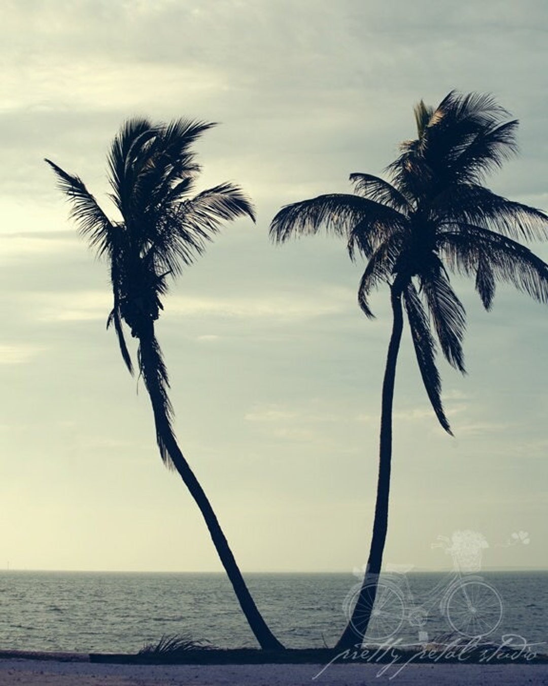 Palm Tree Seascape Art Print: Coastal Beach House Decor - Etsy