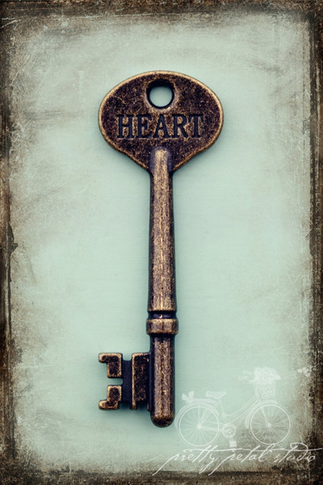 HEART . Skeleton Key Art Print . Inspirational Art . Romantic Art ...