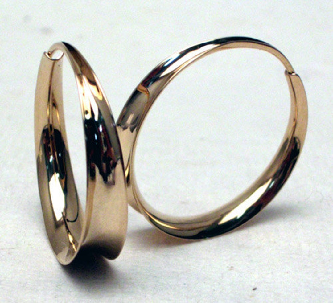 Locking Gold Hoops 14K Solid Gold Hoops Medium Size - Etsy