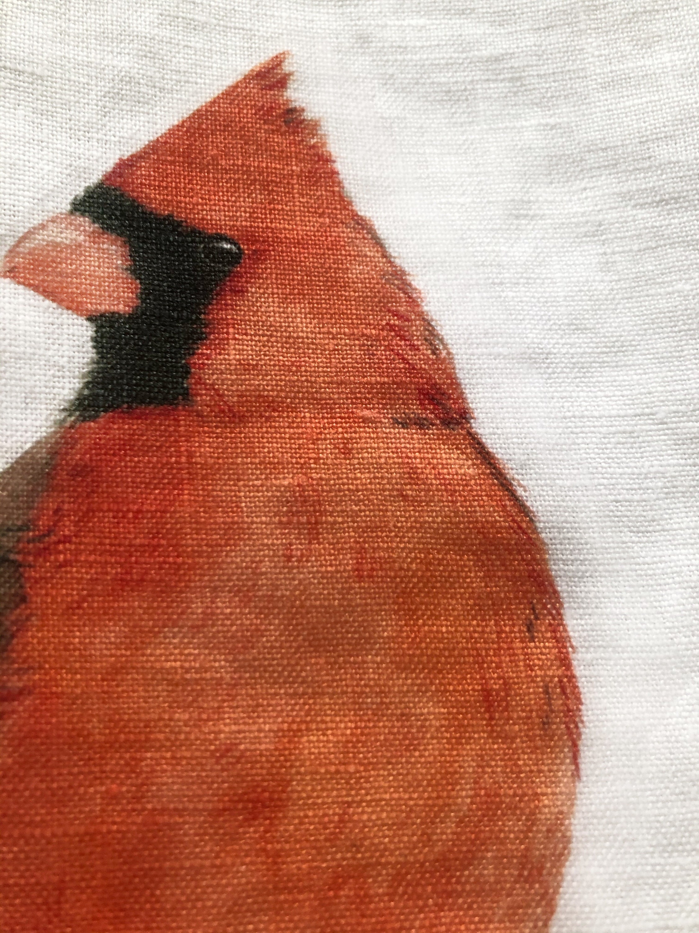 Linen red cardinal tea towel stone washed french linen dish | Etsy