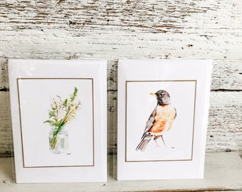 Set of 4 Greeting Cards A7 5 by 7 Note Cards | Etsy