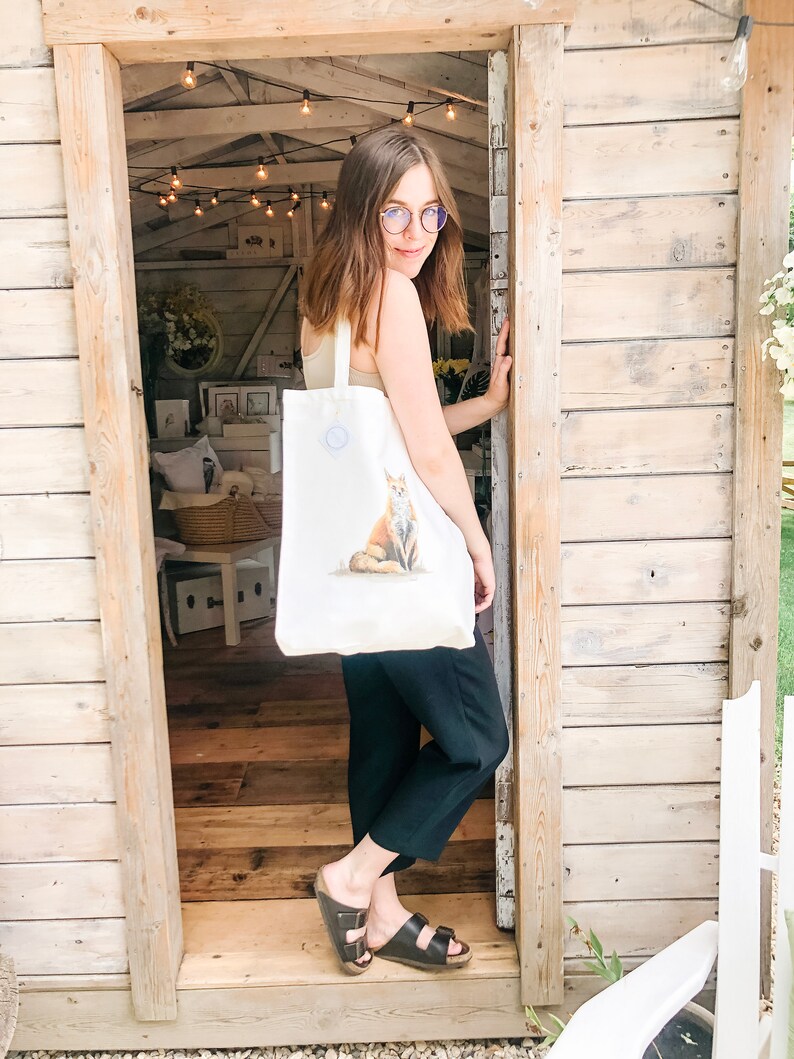 Eco Friendly Canvas Tote Bag With Art by Emma Pyle Wren Water - Etsy