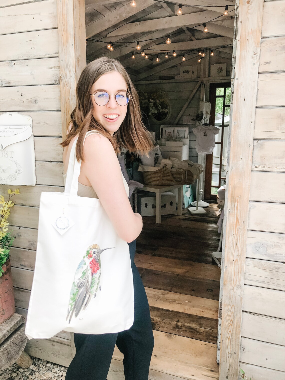 Reusable Cloth Tote Bag With Art by Emma Pyle, Brightly Colored ...