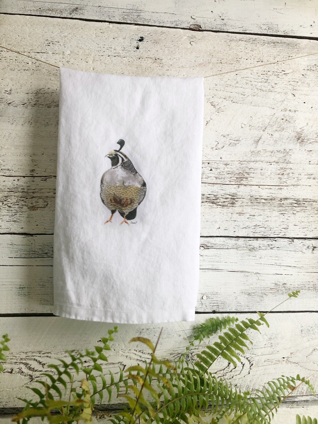 Quail French Linen Tea Towel, White Stone Washed French Linen, Dish ...