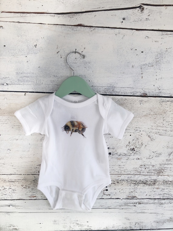 Honey Bee 100% cotton bodysuit featuring Emma Pyle Art Bee | Etsy
