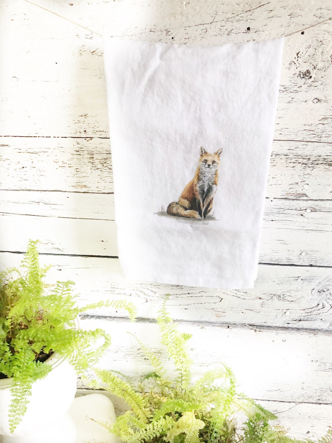 Regal Fox Linen Tea Towel, White Stone Washed French Linen, Dish Towel ...