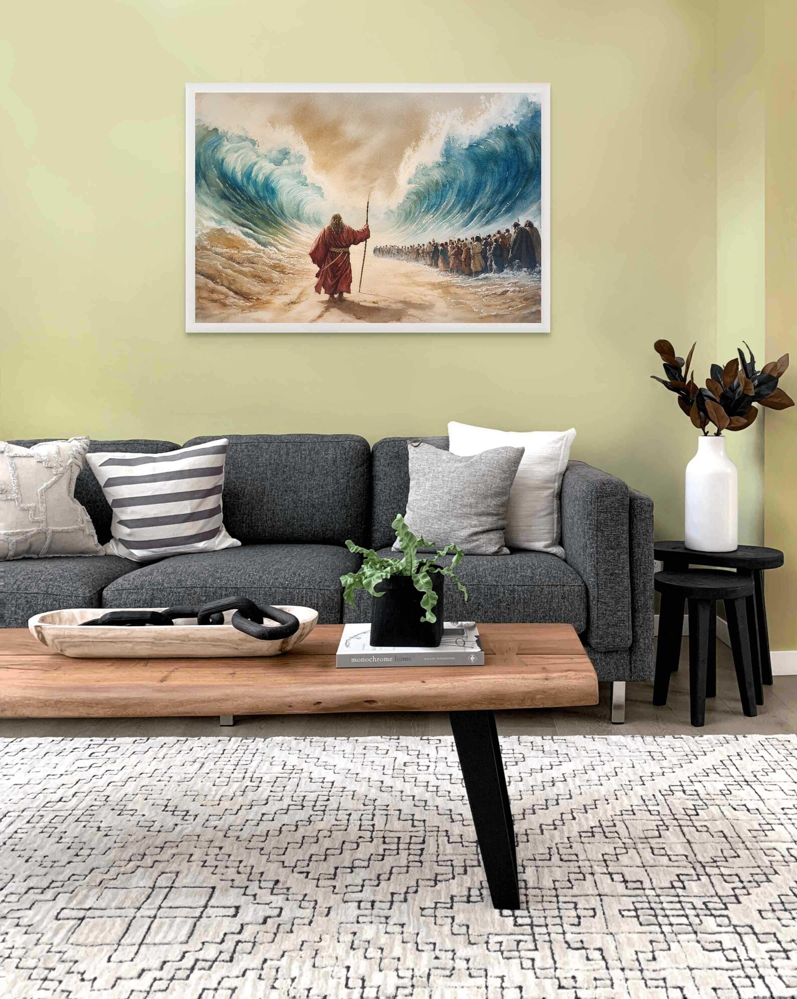 Moses Parting the Red Sea, Christian Art, Old Testament Art, Exodus ...